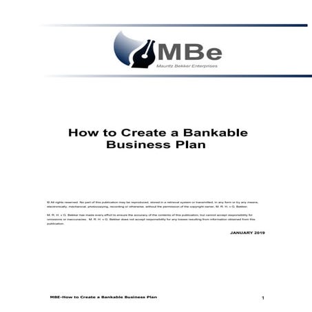 TEMPLATE OF A BANKABLE BUSINESS PLAN DOCUEMNT | PDF
