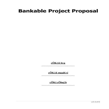 Bankable business proposal format | DOCX
