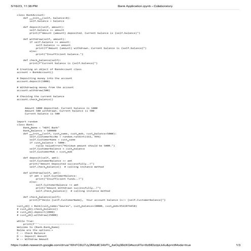 Python Program for any Bank Applications | PDF