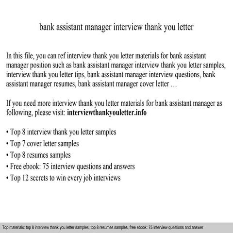 Bank assistant manager | PPT