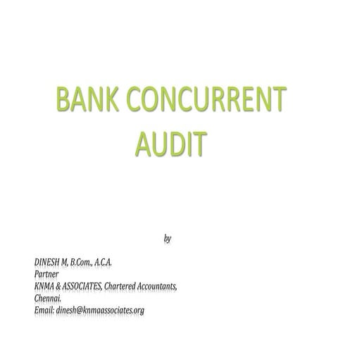 Bank concurrent audit | PDF