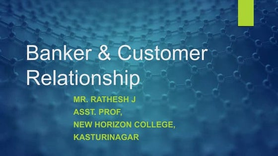 Banker customer relationship banking | PPT