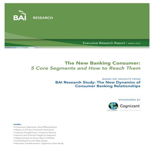 Banking Consumers: 5 Core Segments and How to Reach Them | PDF