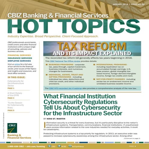 CBIZ Banking & Financial Services Hot Topics - January 2018 | PDF