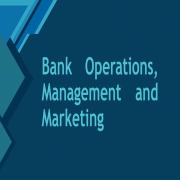 Banking Ops mitigation and management md | PPT