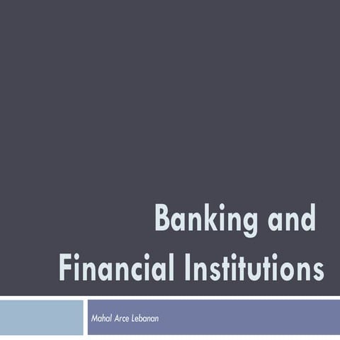Banking and Finance | PPT