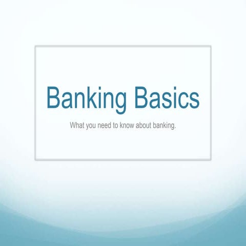 Banking Basics (Planning 10) | PPT