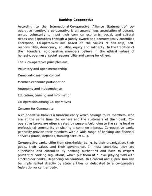 Principles and objectives of cooperatives | PDF