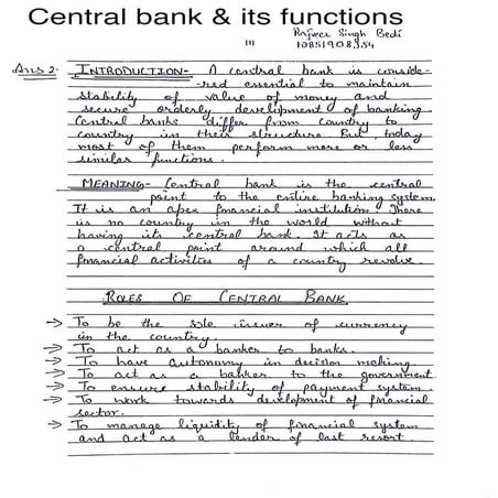 Banking Insurance | Hand written Notes | B com 4th | by Ritish bedi # ...