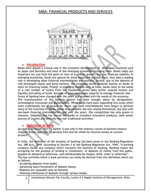 Banking and financial institutions | PPTX