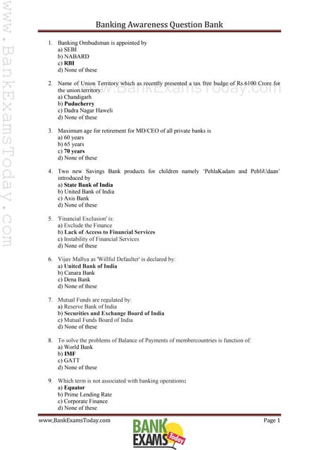 Banking awarness | PDF