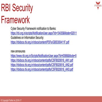 RBI Cyber Security Guidelines- FixNix GRC | PDF