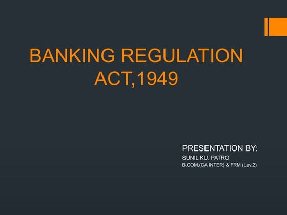 Banking regulations act 1949 | PDF