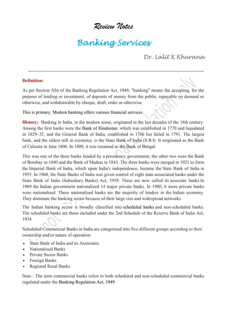 Money and banking notes | PDF