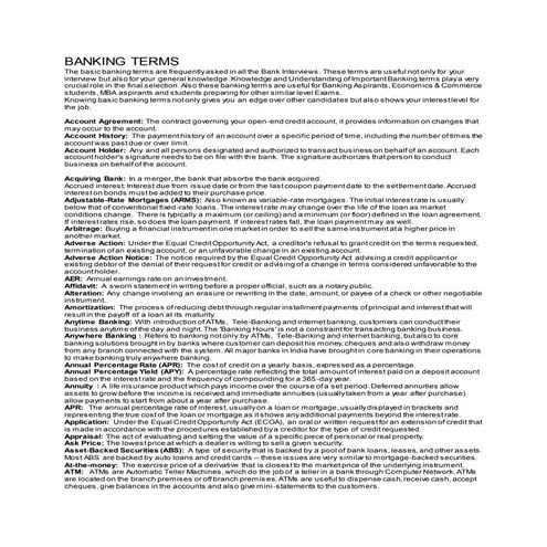 Banking terms | DOCX