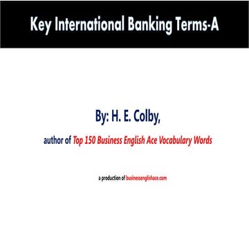 Banking Vocabulary Package_A | PDF