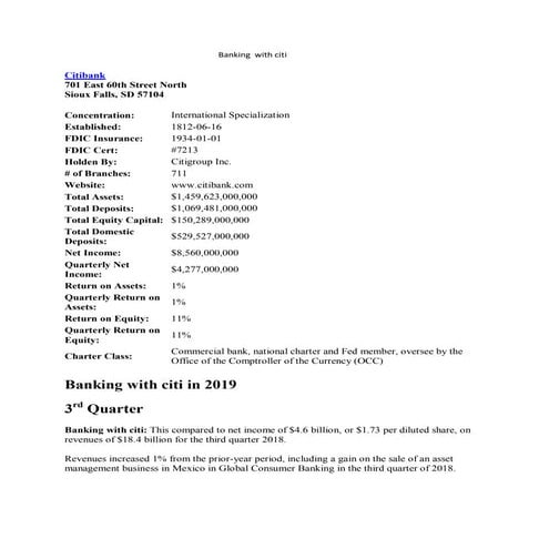 Banking with citi | PDF