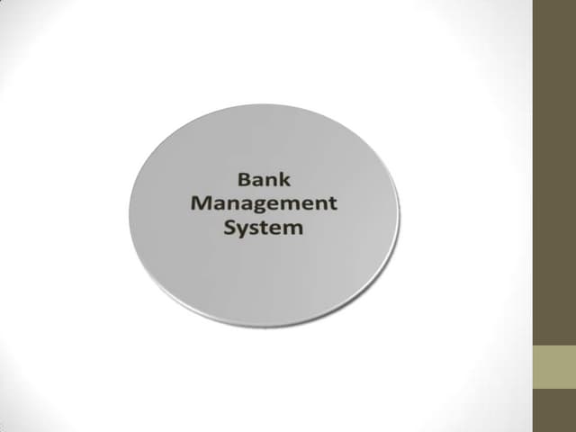 Bank Management System project | PPTX