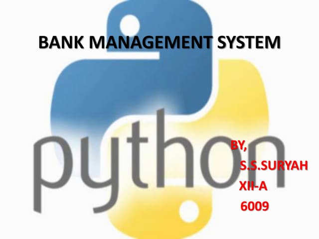 Bank Management Systempptx