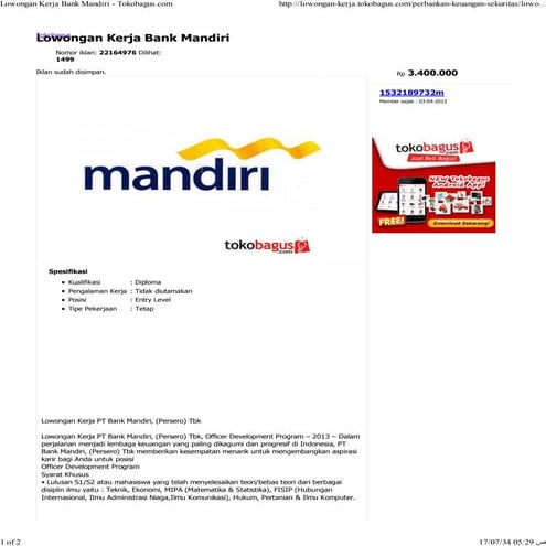 Bank mandiri | PDF