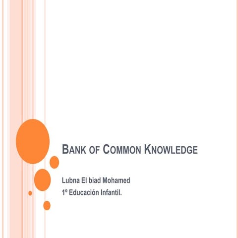 Bank of common knowledge | PPT