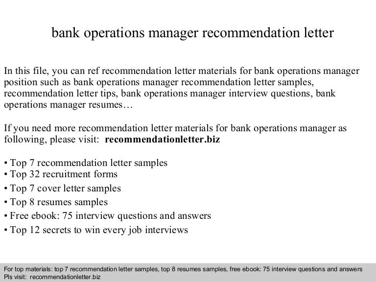 Bank Operations Manager Recommendation Letter bank-operations-manager-recommendation-letter