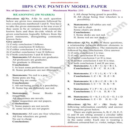 Bank po modelpaper | PDF