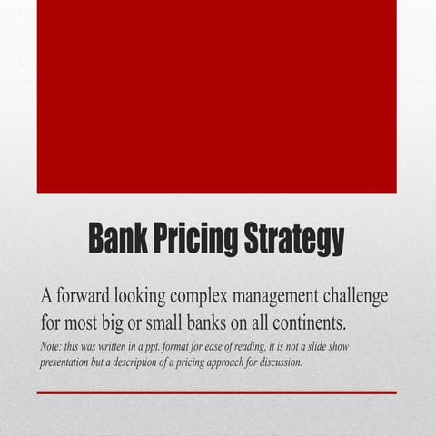 Bank pricing strategy 03 2013 | PDF
