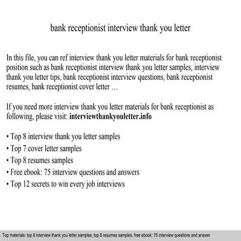 Bank receptionist | PPT