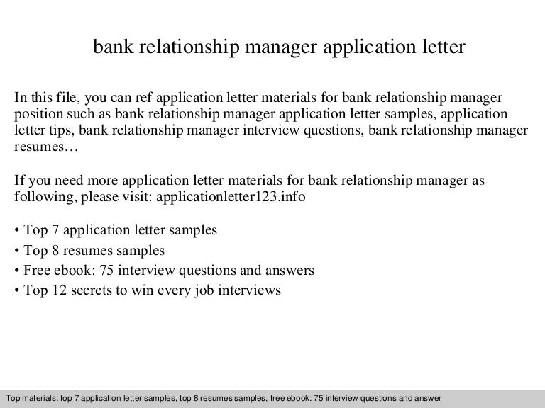Bank Relationship Manager Application Letter bank-relationship-manager-application-letter