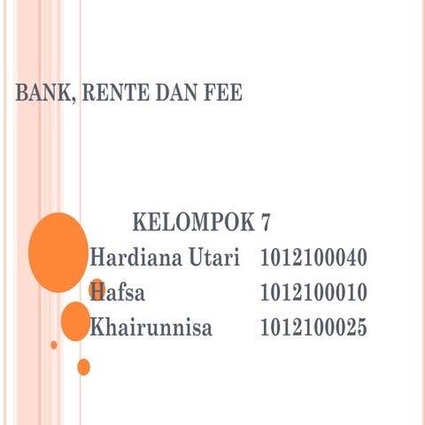 Bank, rente dan fee | PPTX