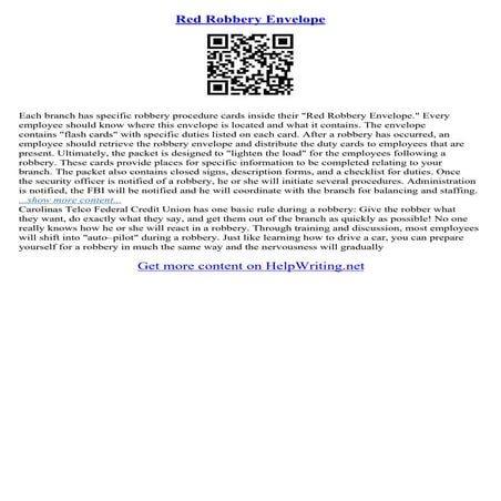 Bank Robbery Essay | PDF | Crime & Harmful Acts to Individuals, Society ...