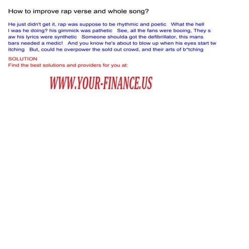 How to improve rap verse and whole song? | PDF