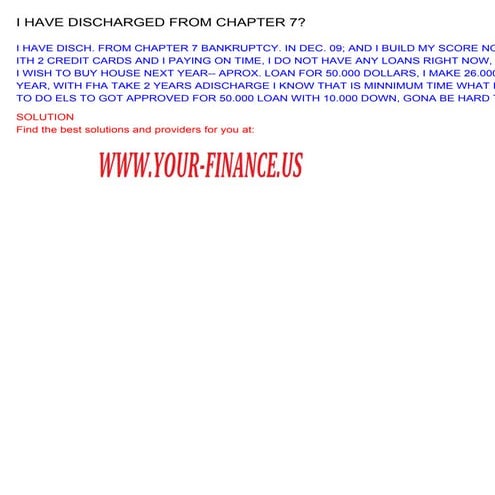 I HAVE DISCHARGED FROM CHAPTER 7? | PDF | Business | Business and Finance