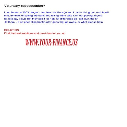 Voluntary repossession? | PDF