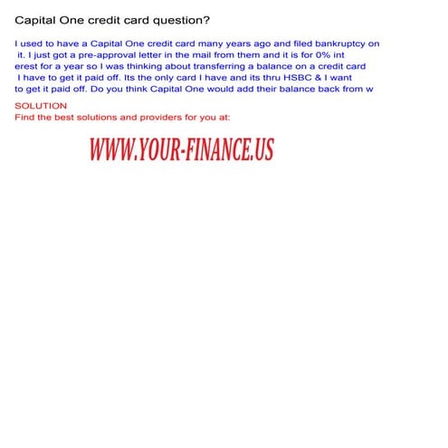 Capital One credit card question? | PDF | Credit Cards | Personal Debt