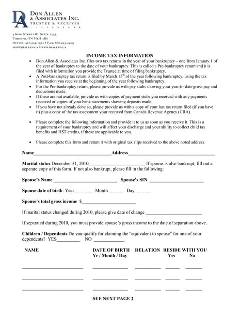 Income payees sworn declaration of gross receipts sales | PDF ...