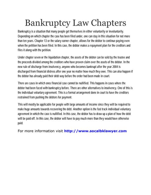 Bankruptcy 101 | PPT