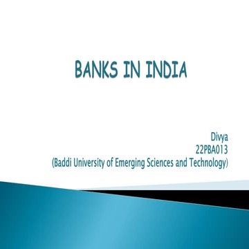 BANKS IN INDIA | PPTX