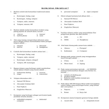 B ank soal tik 7 perfect | DOC