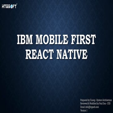 Banking and Finance solutions - IBM Mobile First - React Native | PPT