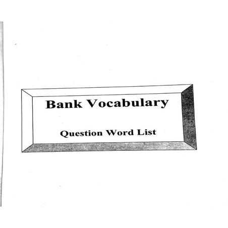 Bank vocabulary (2001 2020) | PDF