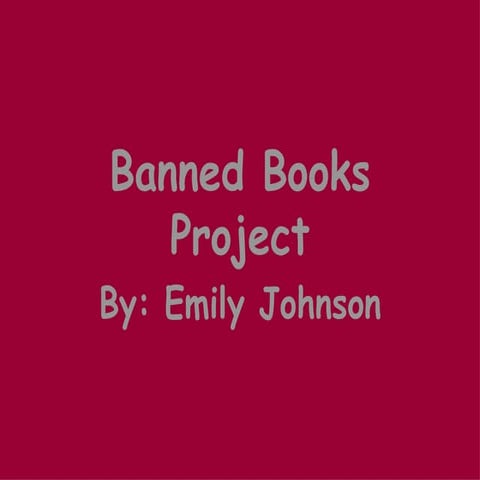 Banned Books Project | PPT