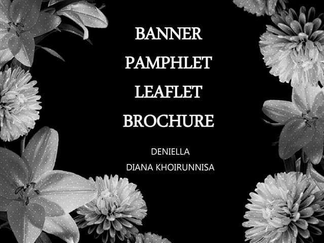 Leaflets and pamplets | PPTX