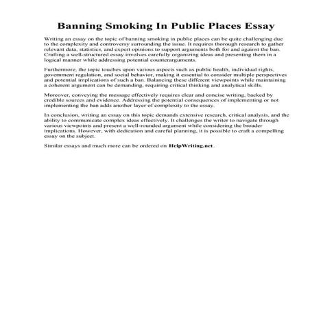 Banning Smoking In Public Places Essay.pdf