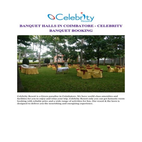 Banquet halls in coimbatore celebrity banquet booking | PDF