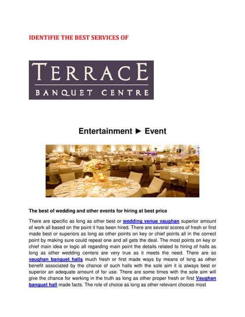 Banquet hall | PDF