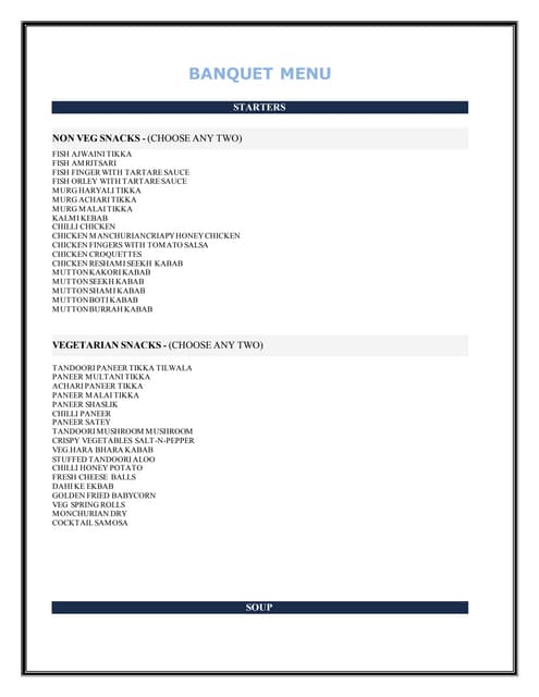 Banquet menu | PDF
