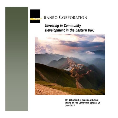 Mining and sustainability: the impacts to people - Dr John Clarke ...