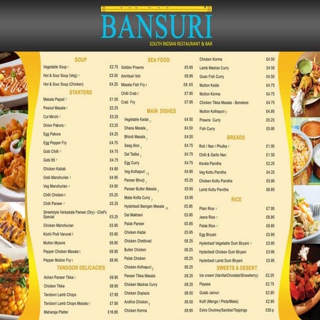 Bansuri Table Menu | PDF